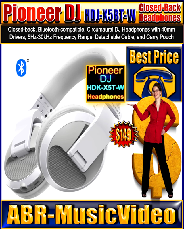 Pioneer DJ HDJ-X5BT Over-ear DJ headphones w/ Bluetooth Functionality ...